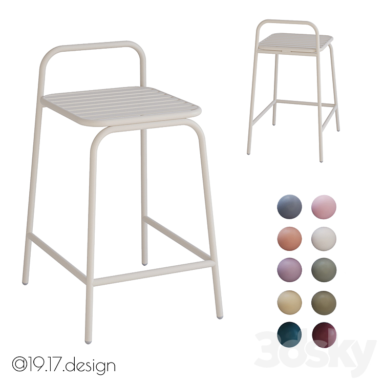 (OM) Outdoor semi-bar stool "Mongrel" by @19.17.design - Chair - 3D model