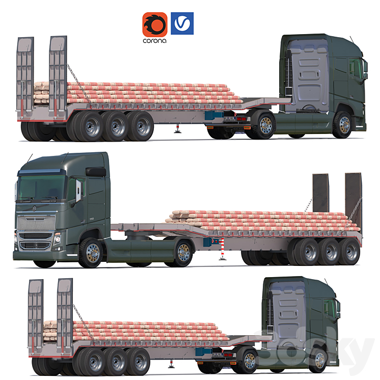 volvo-articulated vehicle - Transport - 3D model