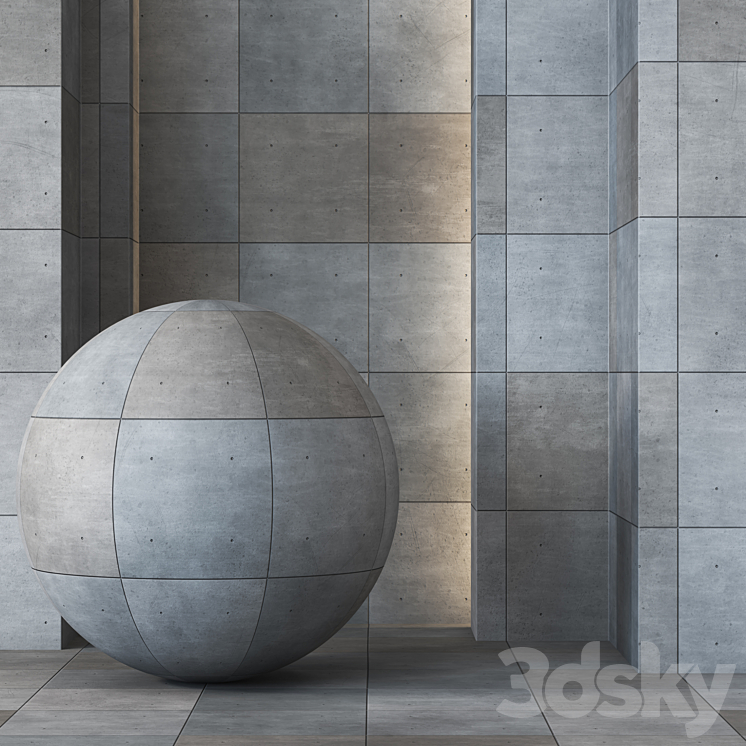 Cement Panel Texture 4k - Seamless - Wall covering - 3D model