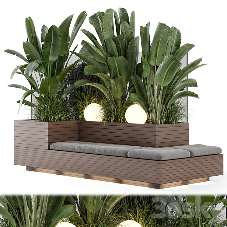 Backyard and Landscape Set Bush and Tree - Set 1711 - Outdoor - 3D model