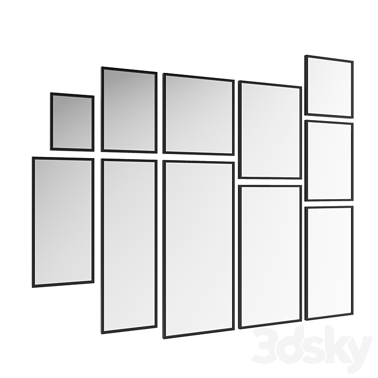 Evoform mirrors in black frames - Mirror - 3D model