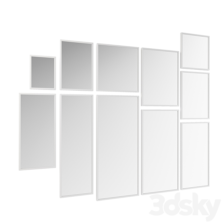 Evoform mirrors in white frames - Mirror - 3D model