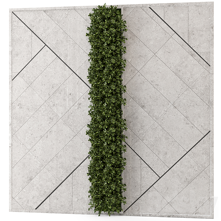 Indoor Wall Vertical Garden in Concrete Base - Set 1762 - Fitowall - 3D ... Indoor Wall Vertical Garden in Concrete Base - Set 1762 - Fitowall - 3D ...