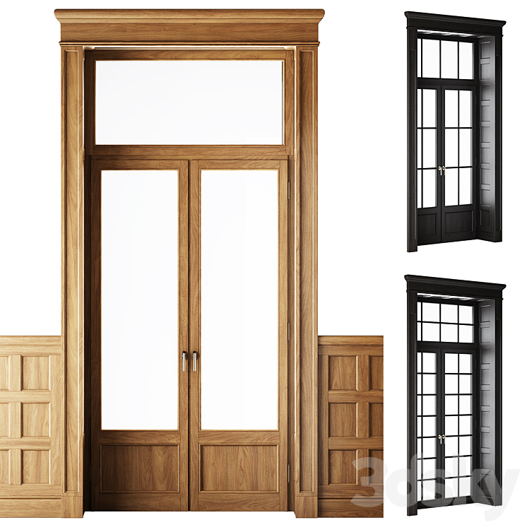 Classical Wooden Window/Door - Windows - 3D model