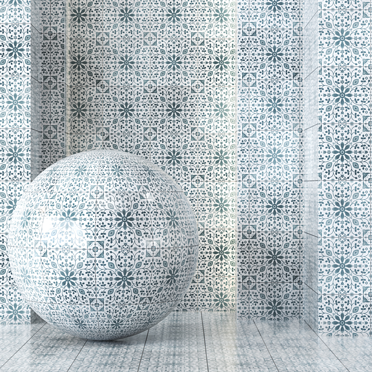 Morocco Tiles Texture - 4K - Seamless - 4 Color - Tile - 3D model