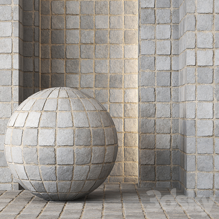 Cube Stone Paving Texture 4K - Seamless - Stone - 3D model