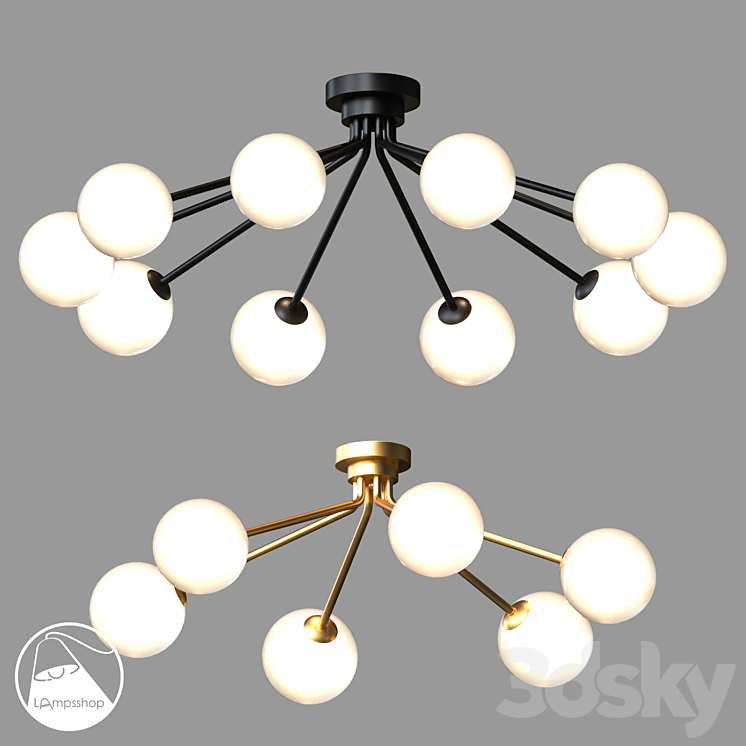 LampsShop.ru PL3279 Chandelier Spiken - Ceiling lamp - 3D model