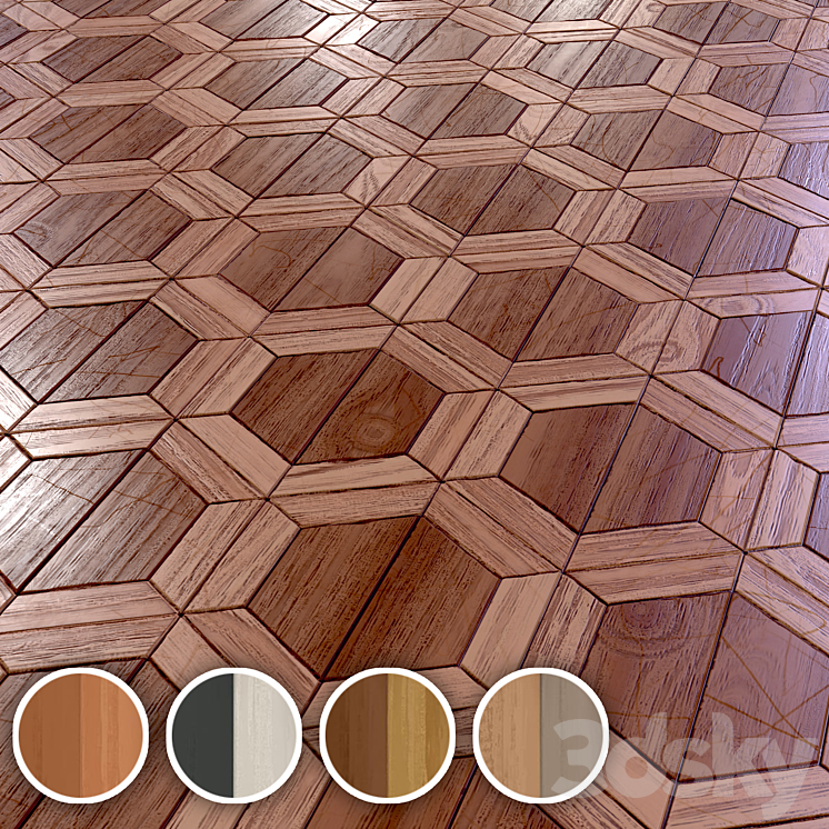 wooden parquet tile seamless 4k PBR texture 010 - Floor coverings - 3D ...