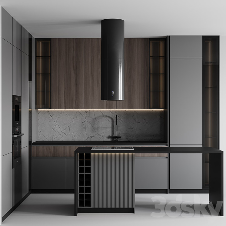 kitchen modern-048 - Kitchen - 3D model
