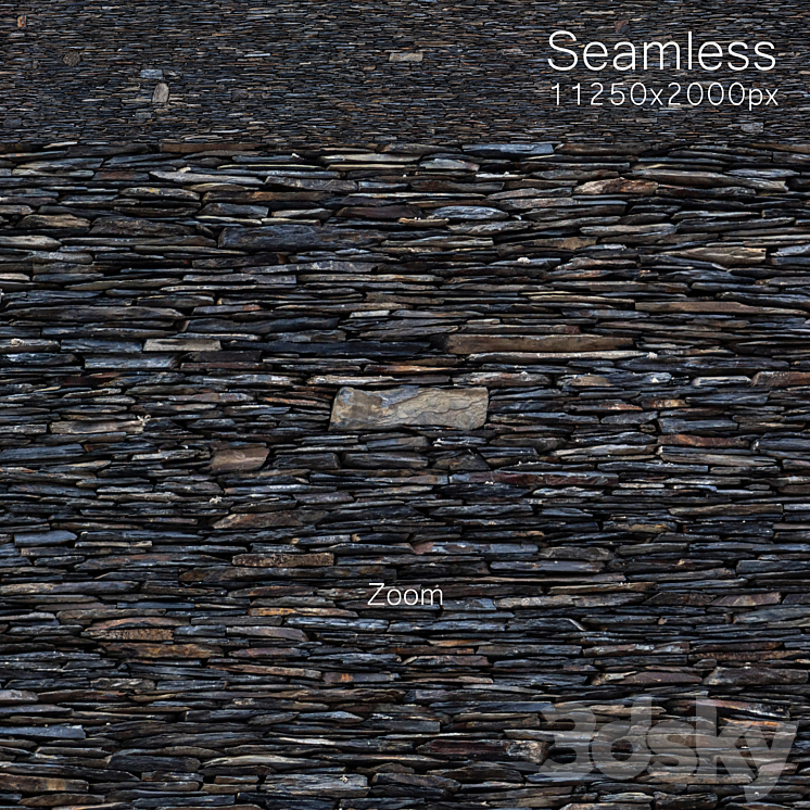 Seamless slate texture for plinth. 11k - Stone - 3D model