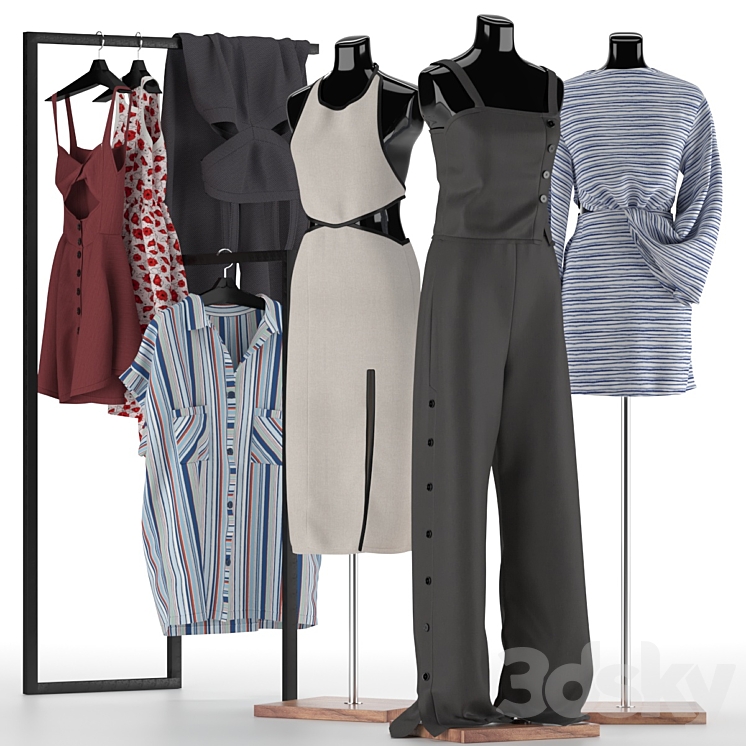 Mannequin Set Vol 009 - Clothes - 3D model