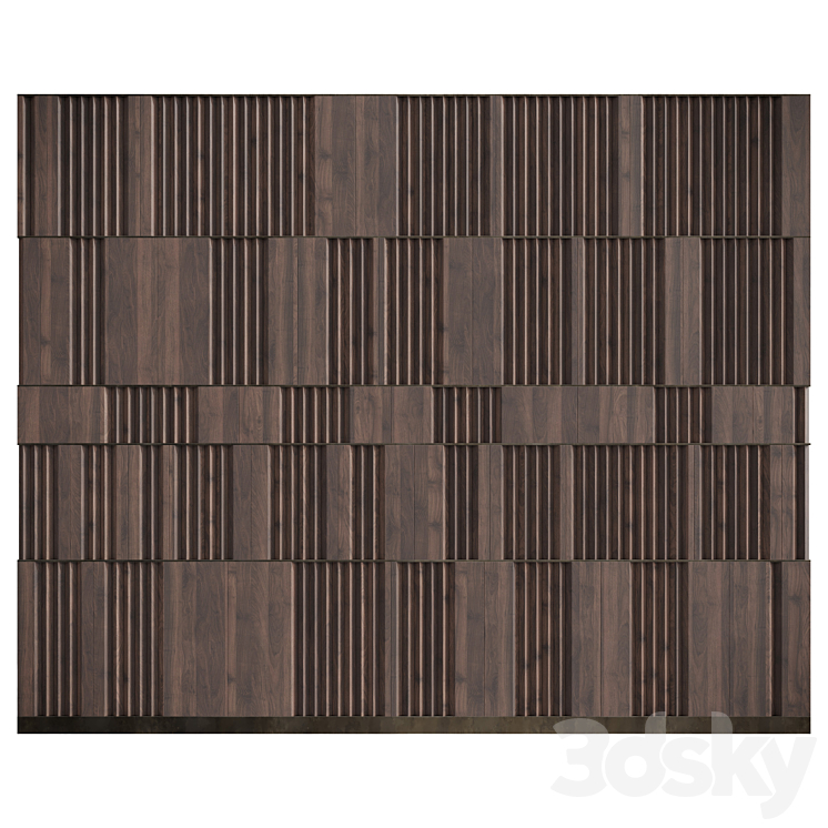Walnut Wall Panel - Other decorative objects - 3D model