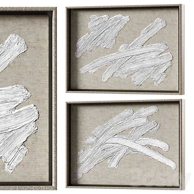 Plaster Brushstroke Wall Decor - Frame - 3D model