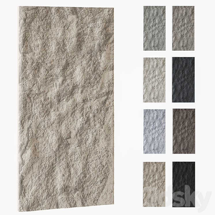 Stone rock PU panel No.3 - Stone - 3D model