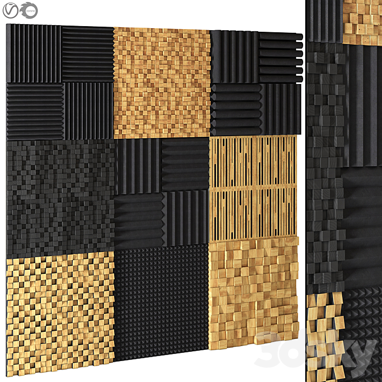 Acoustic Panel Music Studio Collection - 3D panel - 3D model