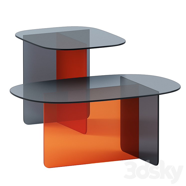 Chap glass coffee Tables by Miniforms - Table - 3D model