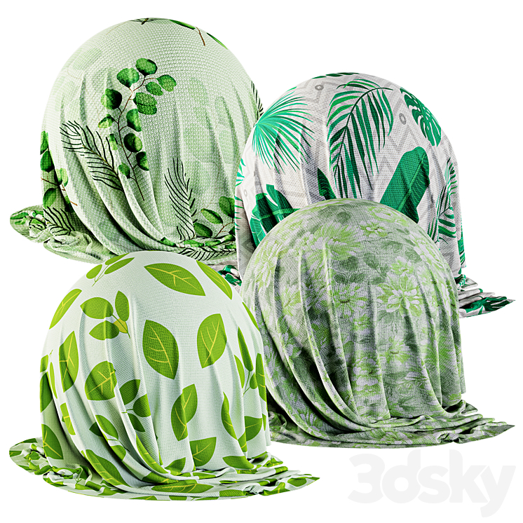 Floral Fabric texture-collection-01 - Fabric - 3D model