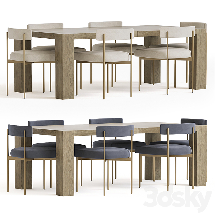 Dining set by Seneca - Table + Chair - 3D model
