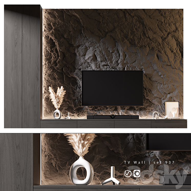 TV Wall | set 937 - TV Wall - 3D model