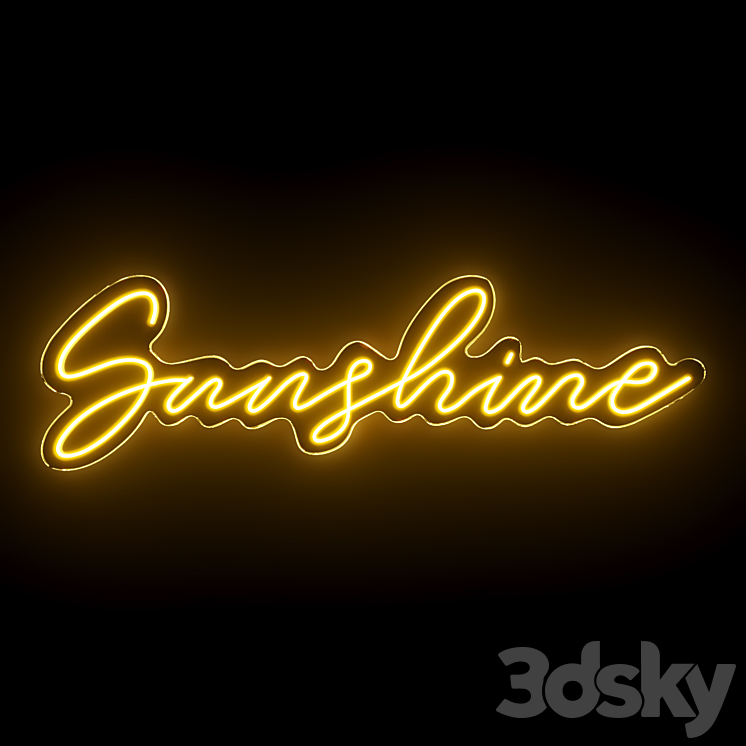 Sunshine Neon Sign - Neon - 3D model