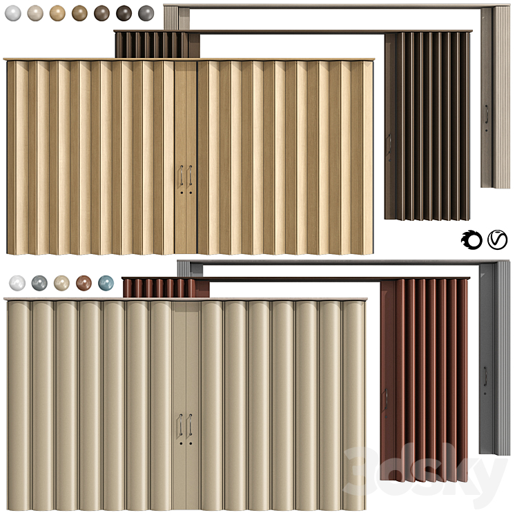 Sliding Partition Walls - Doors - 3D model