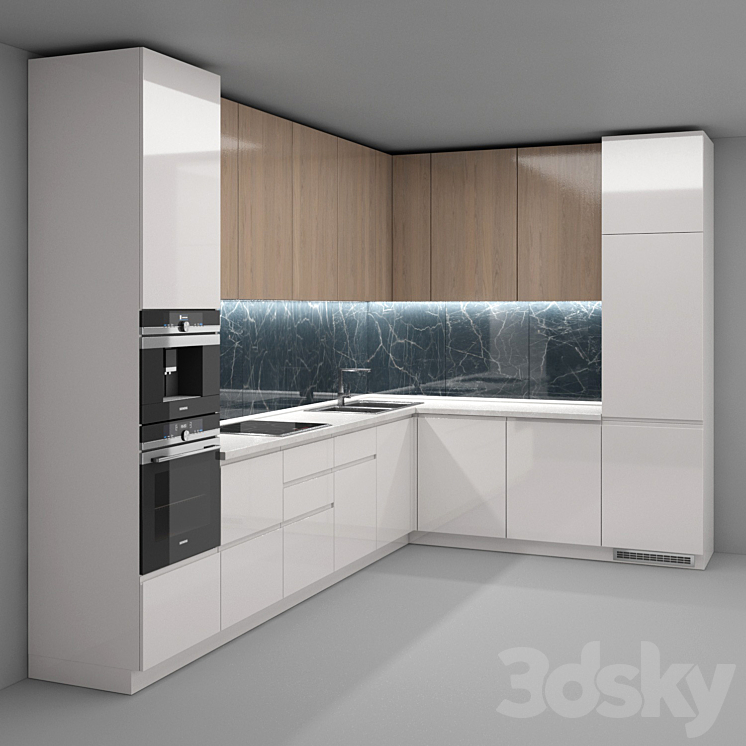 Corner kitchen - Kitchen - 3D model