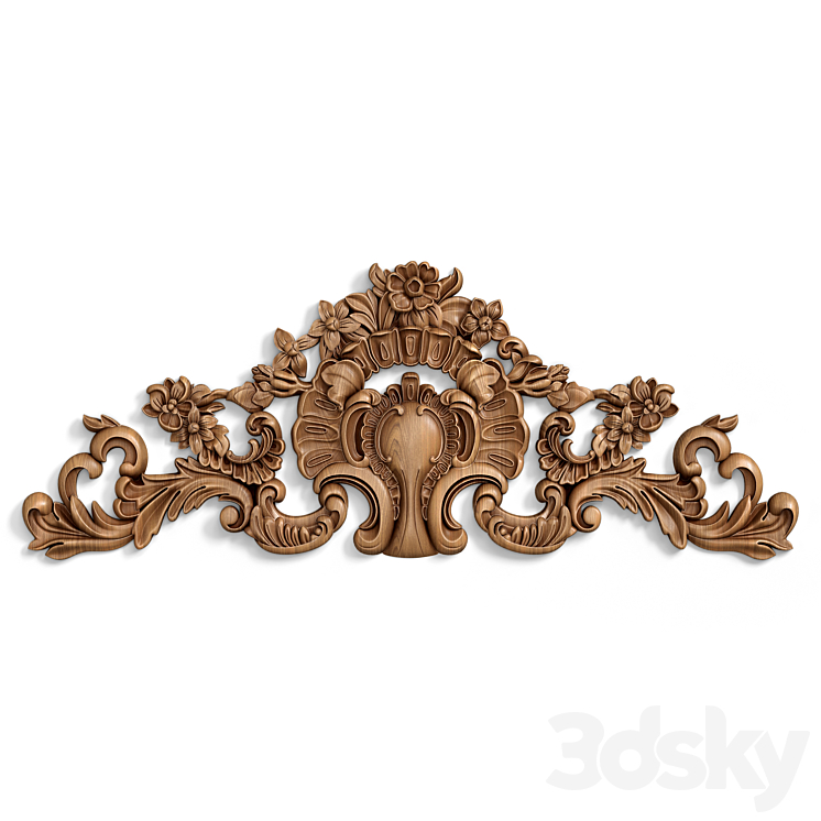 Carved Cartouche 005 - Decorative plaster - 3D model