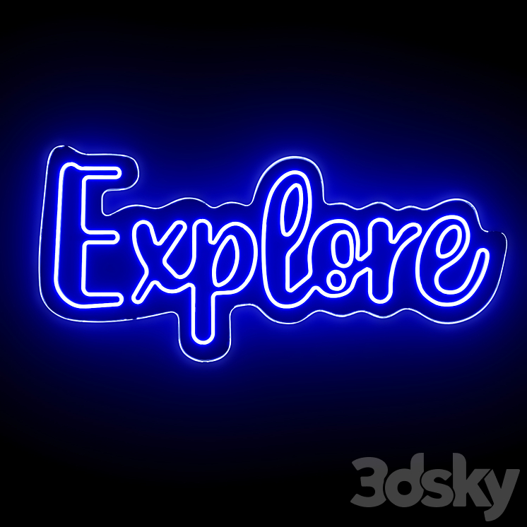 Explore Neon Sign - Neon - 3D model