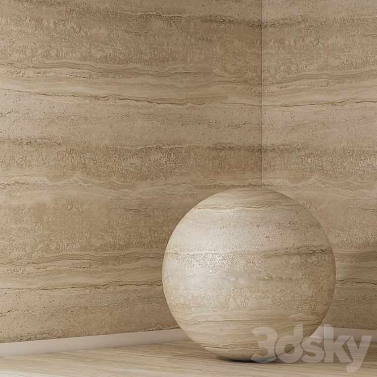 Travertine 02 - Seamless 4K Texture - Stone - 3D model