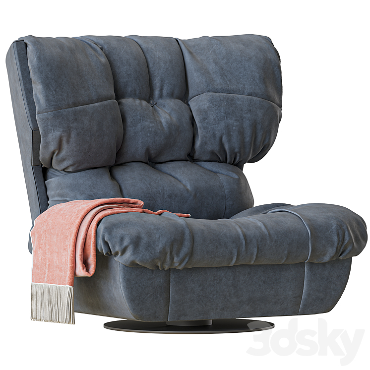 Baxter Milano Kashmir Saphir - Arm chair - 3D model