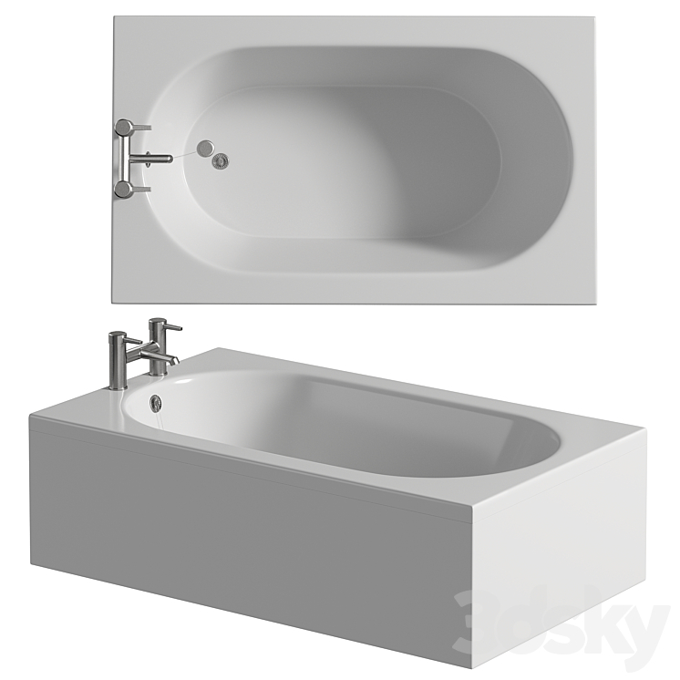 Petite Luxury Small Bath (1200mm x 700mm) - Bathtub - 3D model