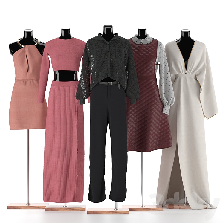 Mannequin Set Vol 013 - Clothes - 3D model