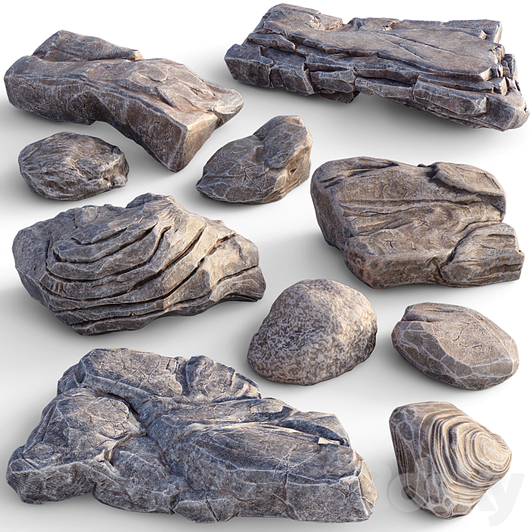 Low Poly Rocks - Environment elements - 3D model