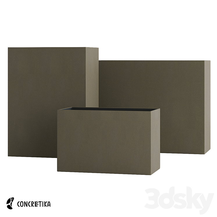 CONCRETIKA DEVIDER classic planter collection OM - Vase - 3D model