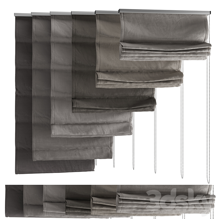 Roman blind 80cm. - Curtain - 3D model