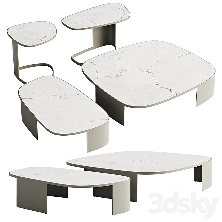 Poliform KOISHI coffee tables - Table - 3D model