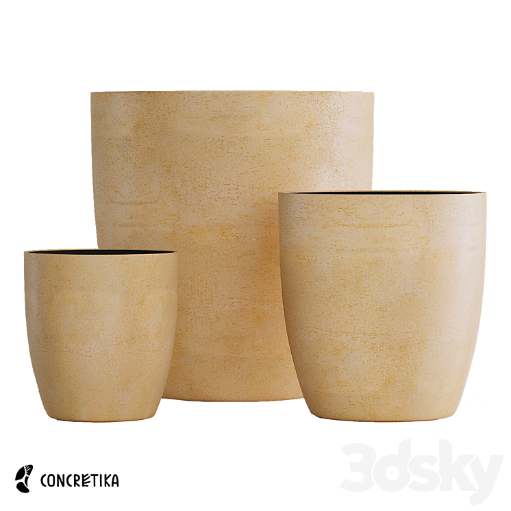 Concretika Collection Planters Vase3 Color Om - Vase - 3D model