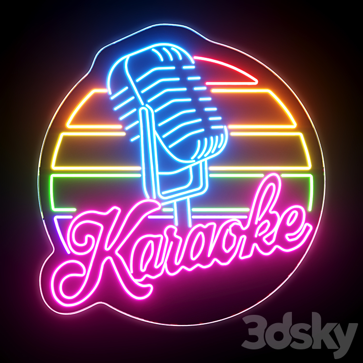 Karaoke Neon Sign Neon 3d Model