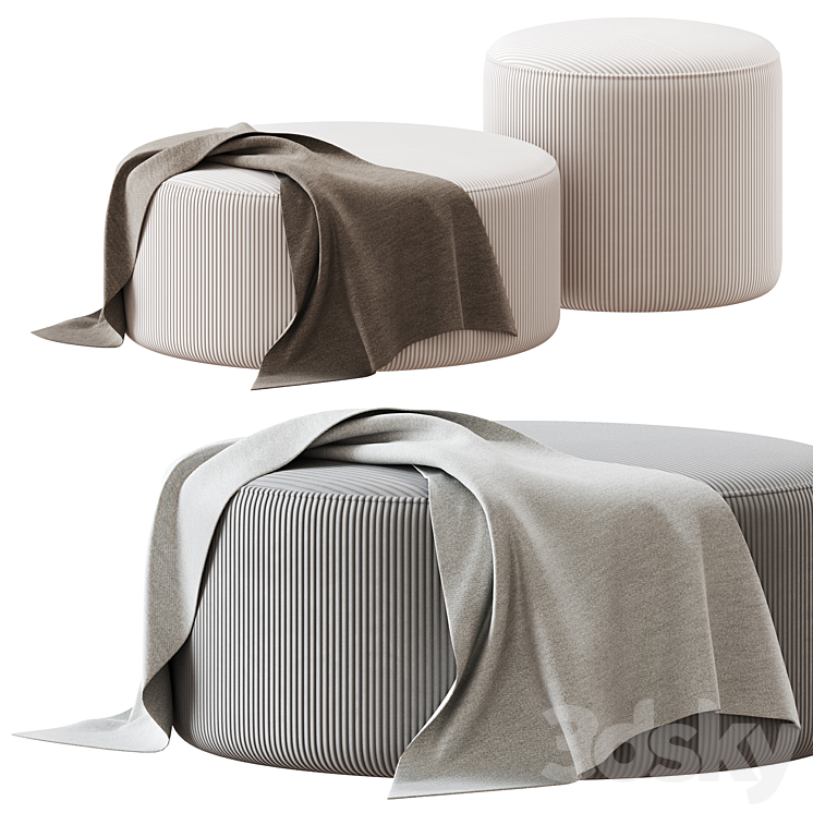Poufs Tilly and Semeon from La Redoute - Other soft seating - 3D model