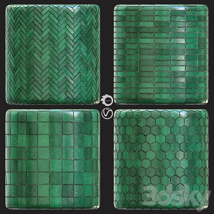 Tile PBR Material Collection 10 - Tile - 3D model