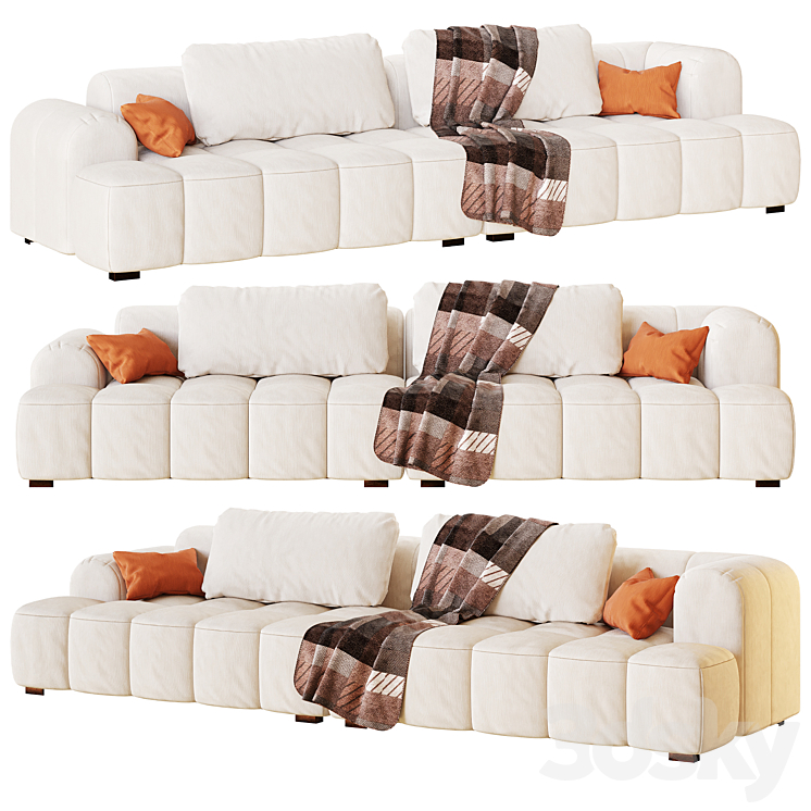 Modern Extra Long Sofa by Litfad - Sofa - 3D model