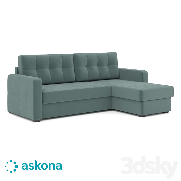 Corner sofa Loko Pro (Loko Pro) with wide armrests - Sofa - 3D model