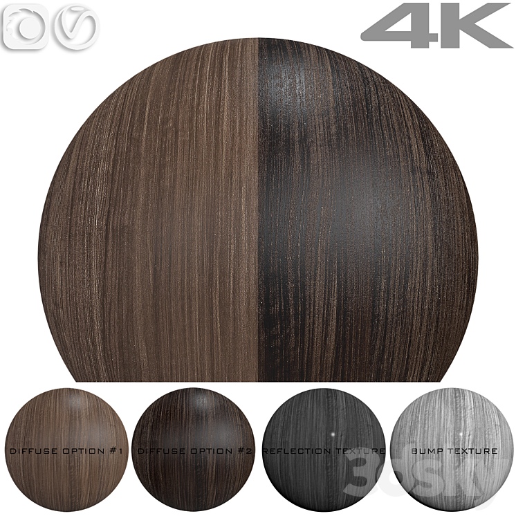 4K Seamless texture - Wenge - Wood - 3D model
