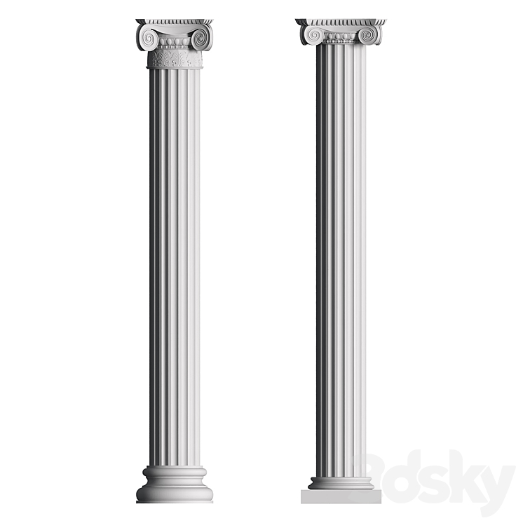 Column No. 31 and Column No. 33 - Decorative plaster - 3D model