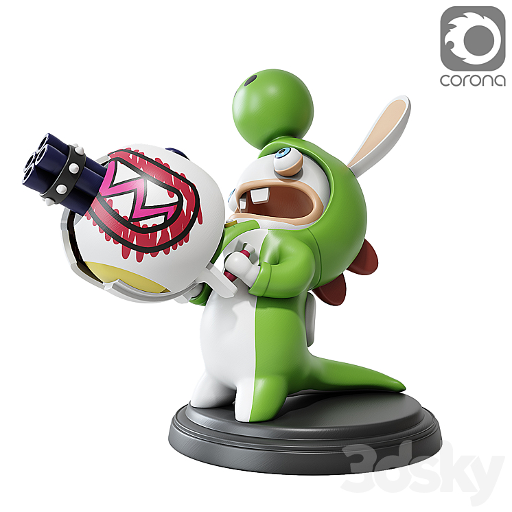 Rabbids vs Yoshi figurine - Sculpture - 3D model
