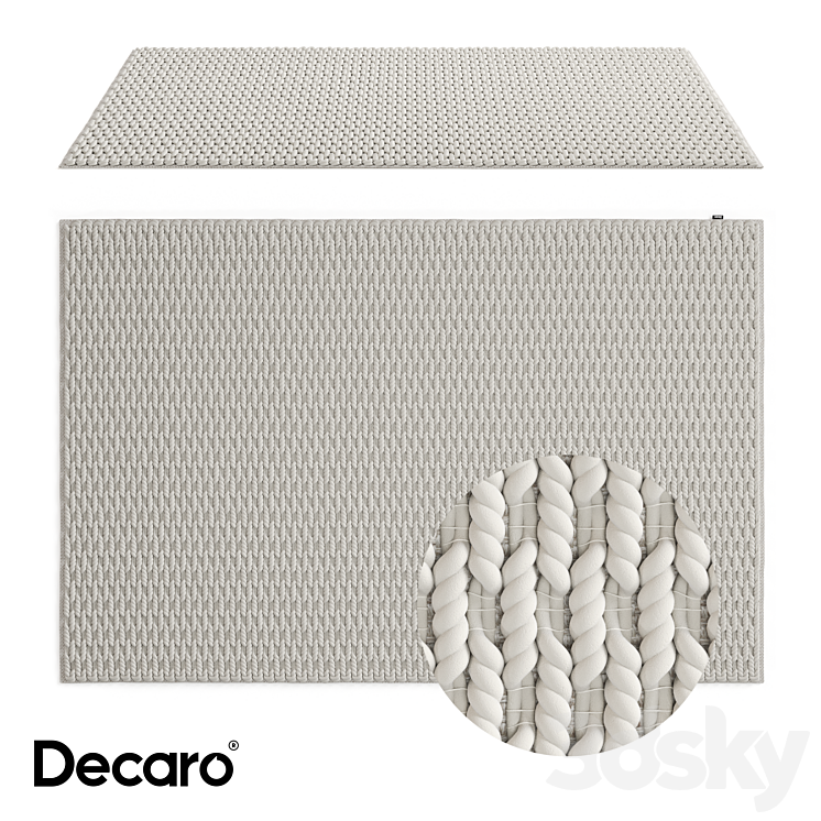 Wool carpet Decaro Rugs D110011 // size 1.6 x 2.4 m - Carpets - 3D model