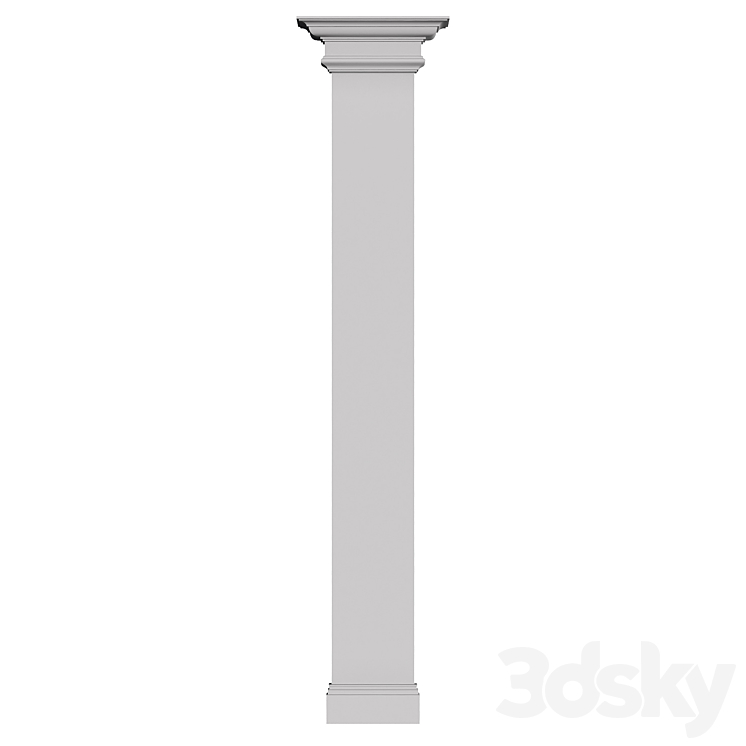 Pilaster No. 1 - Decorative plaster - 3D model