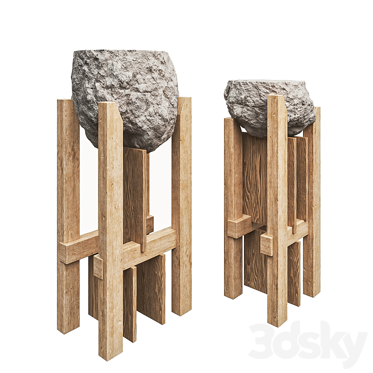 Natural rock tables - Table - 3D model