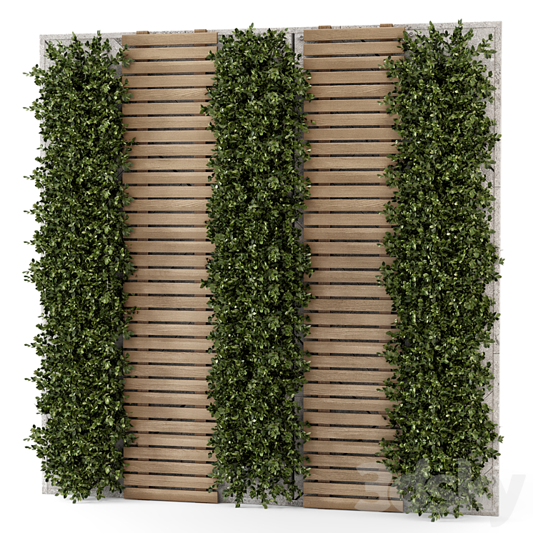 Indoor Wall Vertical Garden in Concrete Base - Set 2329 - Fitowall - 3D ... Indoor Wall Vertical Garden in Concrete Base - Set 2329 - Fitowall - 3D ...