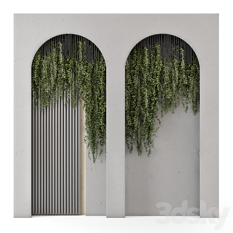 Indoor Wall Vertical Garden in Concrete Base - Set 2351 - Fitowall - 3D ... Indoor Wall Vertical Garden in Concrete Base - Set 2351 - Fitowall - 3D ...
